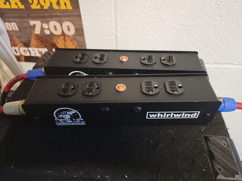 Set Of 2 Whirlwind PowerLink Boxes (PL1-420-BK) with Cables | Reverb