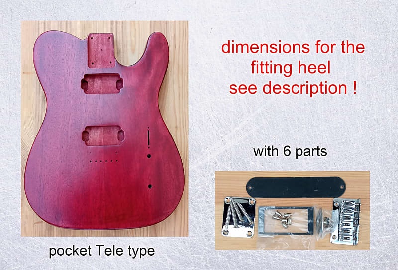 Tele style Body - mahogany 2 piece - rear routed - color foxy | Reverb