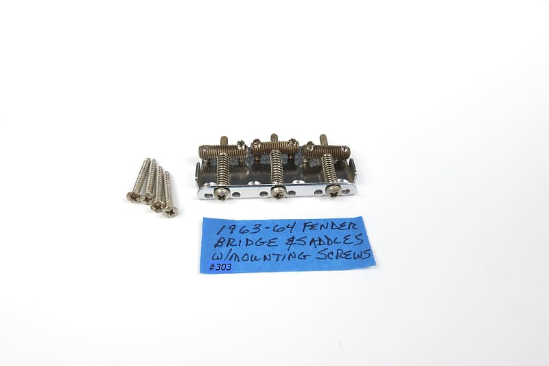 1963-1964 Fender Bridge/Course Threaded Saddles #303 + | Reverb