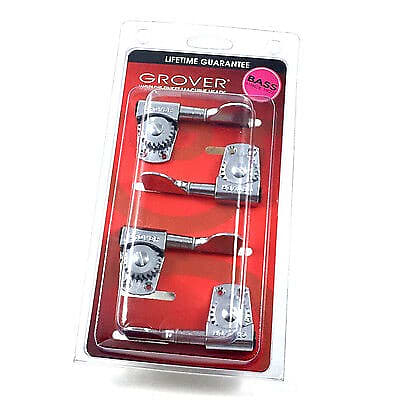 GROVER BASS MACHINE HEADS 4 IN-LINE CHROME TITAN 145C4 w/Free | Reverb