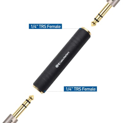 2-Pack 1/4 Coupler TRS Extension Adapter (1/4” TRS Female to | Reverb