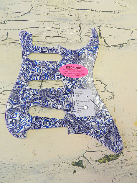 Warmoth Stratocaster Pickguard Blue Shell | Reverb