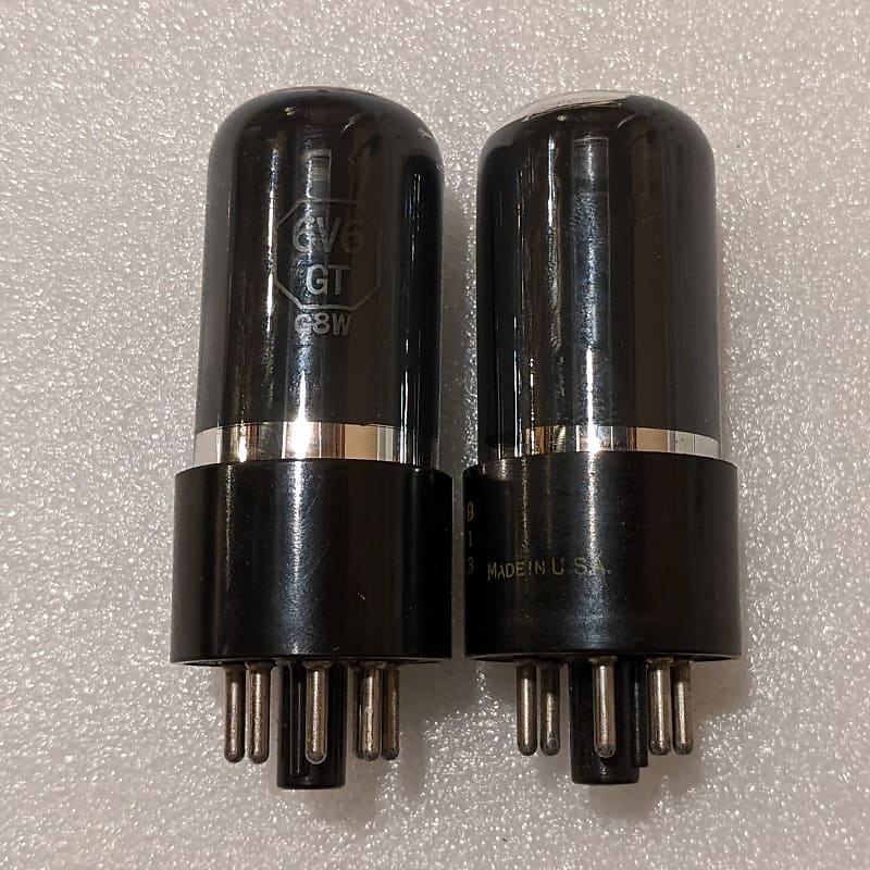 6V6GT Sylvania NOS-Testing Matched Pair Tubes Gray & Silver | Reverb