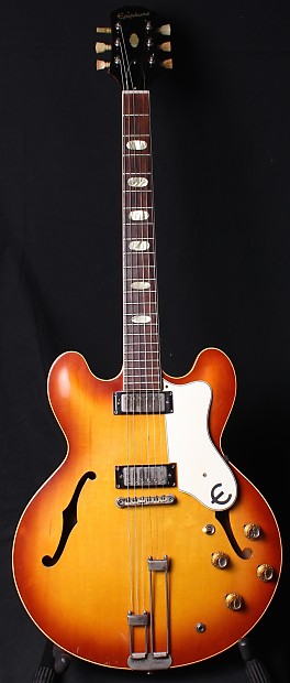 1963 Epiphone Riviera Sunburst OHSC Crestwood Inlays Rare | Reverb