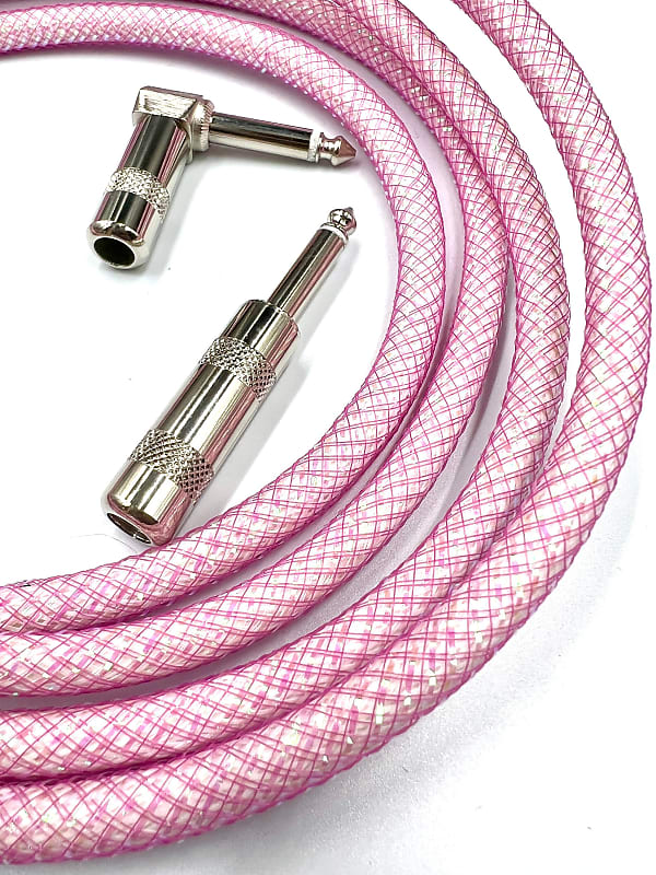 Pink Holographic Glitter Cable Straight or Right-Angle (your | Reverb