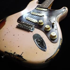 Fender USA Stratocaster Relic! Shell Pink over Sunburst | Reverb