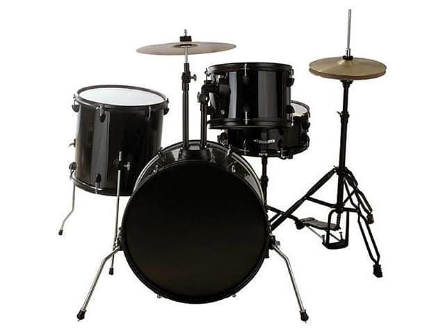 Groove Percussion GDK410BKB 4 Piece Drum Set with Hardware | Reverb