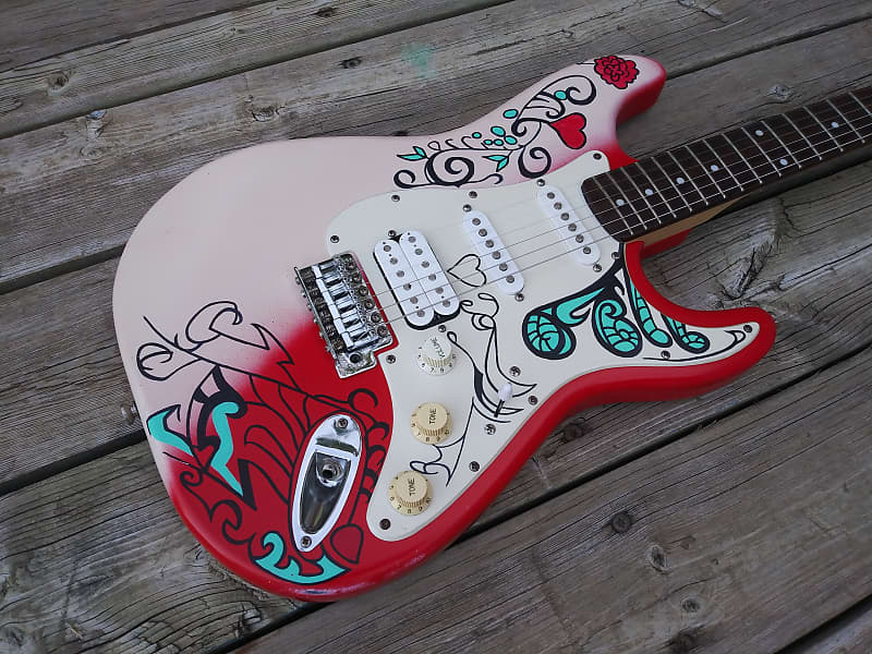 Lefty Riffs 'Monterey' Strat Hand Painted Reverse Left Handed | Reverb