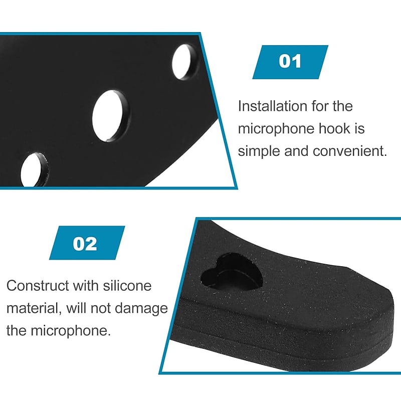 2Pcs Microphone Wall Hanger Wall Mounted Mic Holder Bracket | Reverb