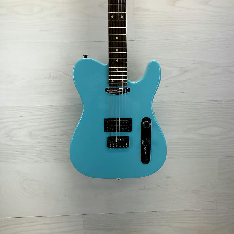 Used Warmoth Baritone T-type Electric Guitar Blue | Reverb