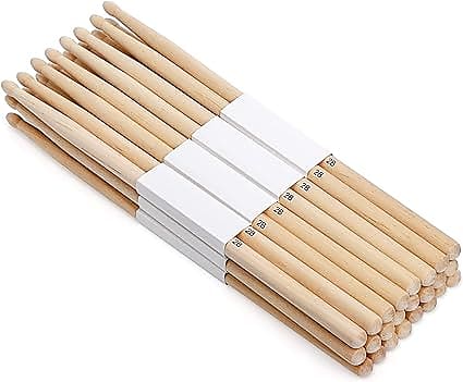 12 Pairs Drumsticks, Hard Maple 2B Wood Tip Drum Sticks, | Reverb