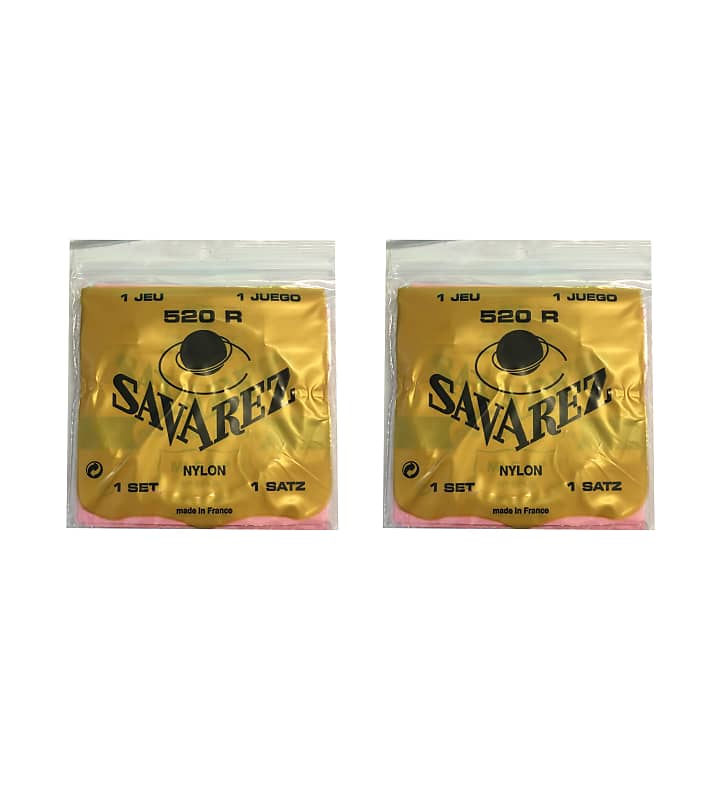 Savarez Guitar Strings 2 Sets High Tension Nylon 520R Red | Reverb