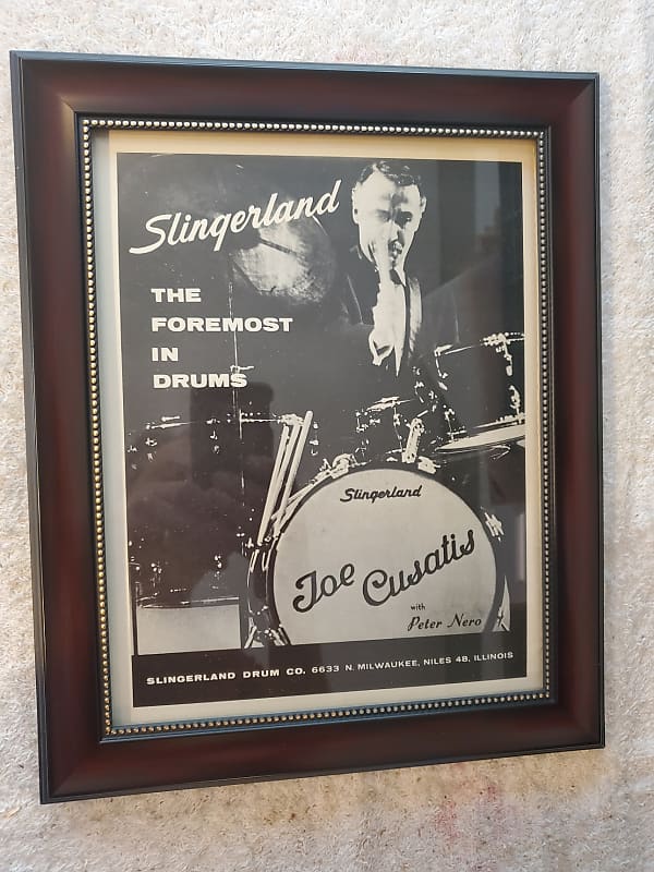 1967 Slingerland Drums Promotional Ad Framed Joe Cusatis | Reverb UK