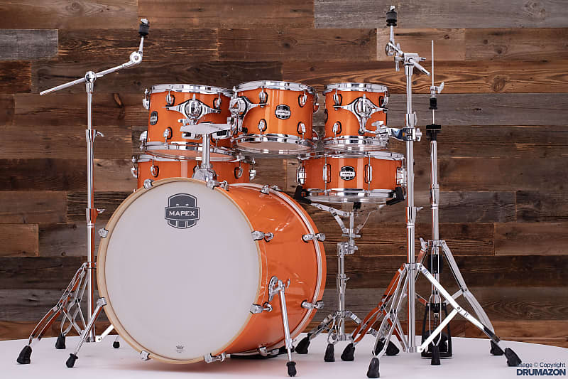 MAPEX MARS MAPLE 6 PIECE DRUM KIT, GLOSSY AMBER | Reverb UK
