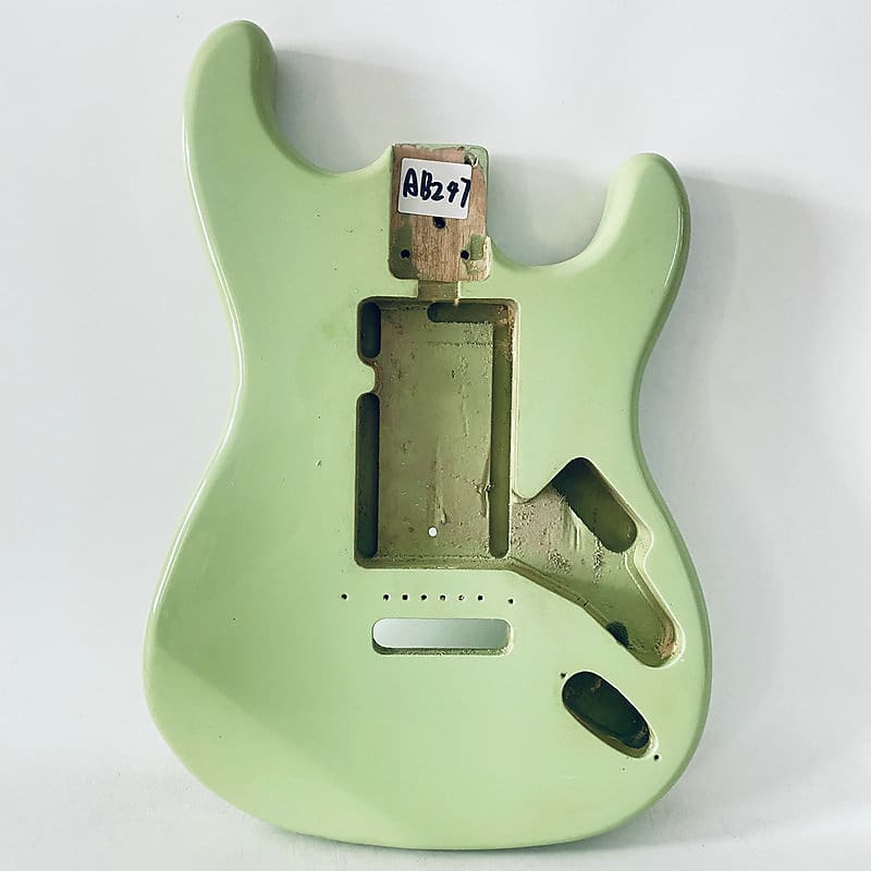 Solid Basswood Green Stratocaster Strat Style Guitar Body | Reverb
