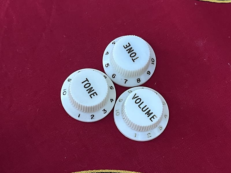 1970s Fender Stratocaster knobs set white 1974 1975 | Reverb