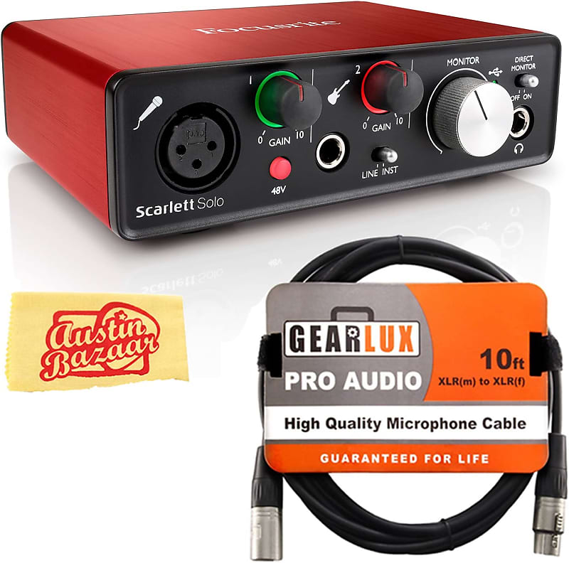 Focusrite Scarlett Solo USB Audio Interface Bundle with XLR | Reverb
