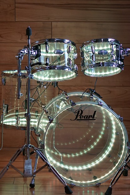 Pearl Crystal Beat 4-pc Shell Pack #730 Clear w Dual LED | Reverb