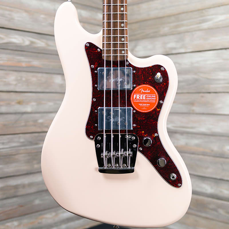 Squier Paranormal Rascal HH Short Scale Bass - Shell Pink | Reverb