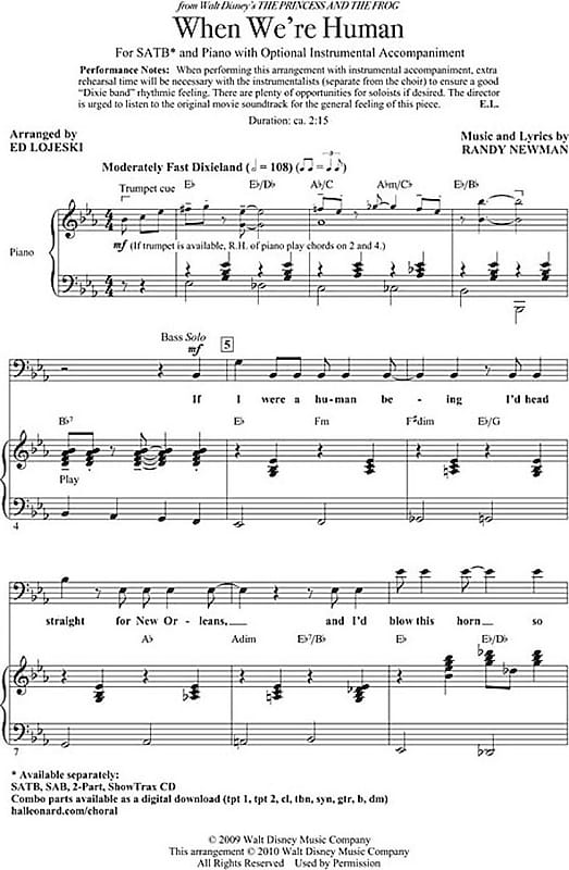 When We're Human - from Walt Disney's The Princess and the | Reverb