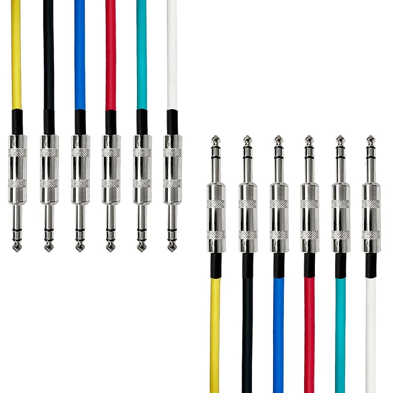 1/4" Balanced TRS Audio Cables - 20ft | Multi-Color Quarter | Reverb