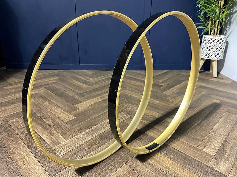 Mapex Black Bass Drum 22” Wooden Hoops Rims Hardware #KY91 | Reverb