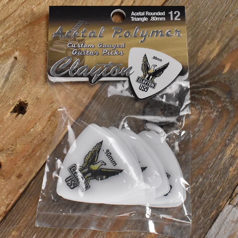 Clayton Acetal Rounded Triangle .80mm Guitar Picks - 12 Pack | Reverb