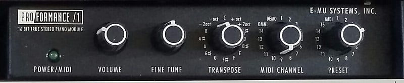 E-MU Systems Proformance 1 Stereo Piano Sound Module | Reverb