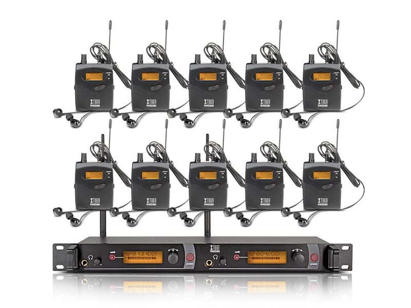 Xtuga RW2080 in Ear Monitor System 2 Channel 10 Bodypack | Reverb