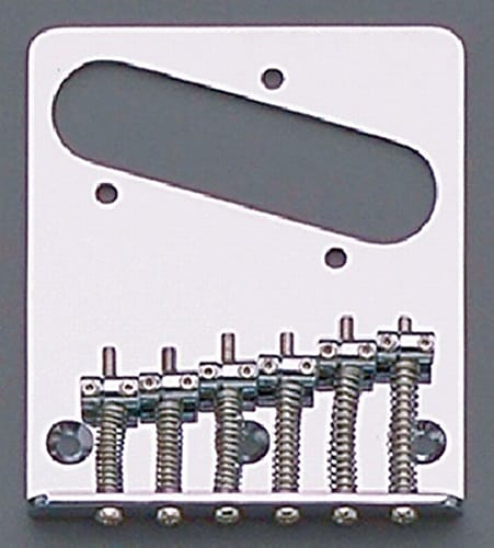 6 Saddle Steel Bridge for Import Tele Top Load - CHROME | Reverb