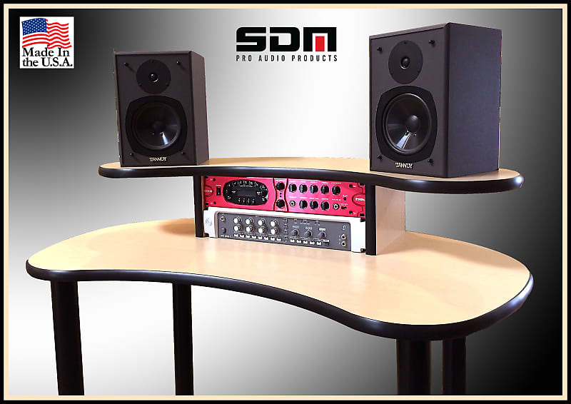 "Compact" Recording Studio Desk - Hardrock Maple Color w/ | Reverb