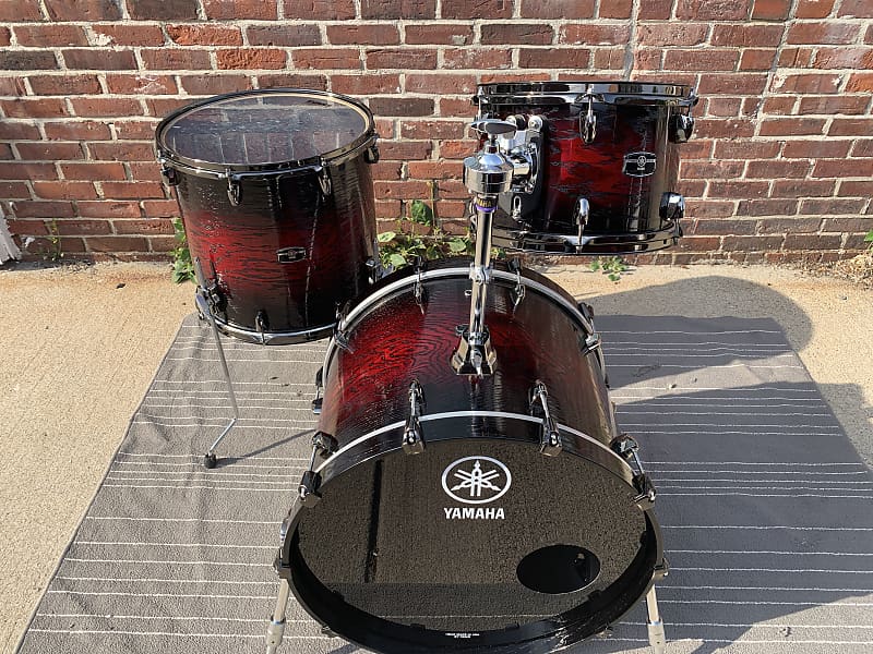 Yamaha Live custom hybrid Oak - Uzu Magma Sunburst drum set 3 | Reverb