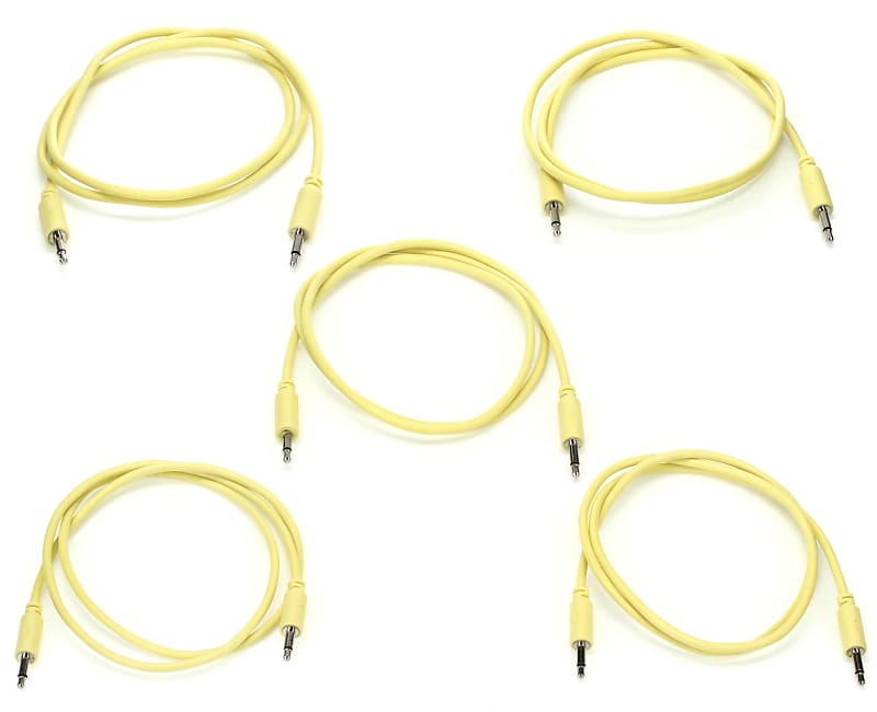 Black Market Eurorack Patch Cable 5-pack - 75cm Yellow | Reverb