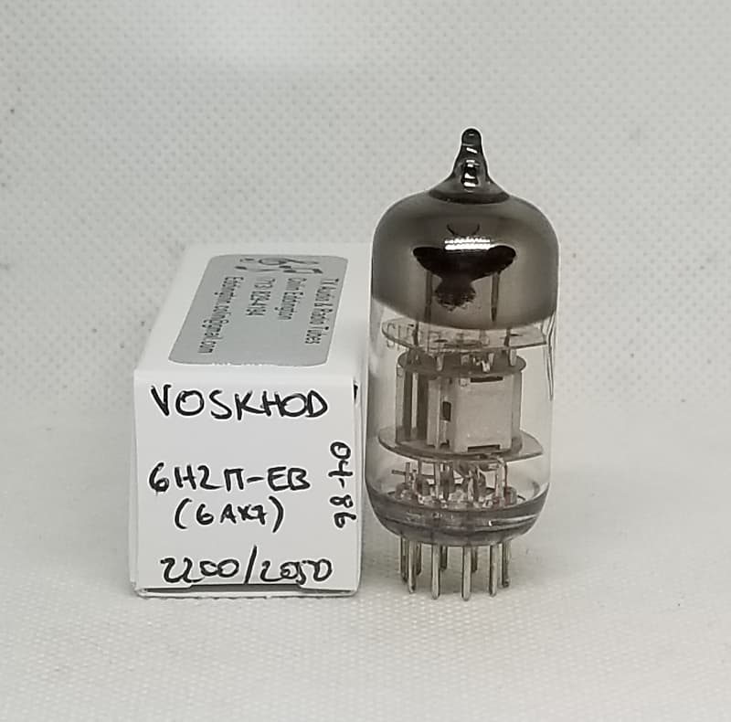 Voskhod Rocket 6N2P-EB / 6AX7 Silver Plate Well Matched | Reverb