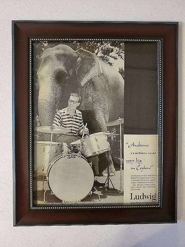 1959 Ludwig Drums Promotional Ad Framed Joe Morello Original | Reverb
