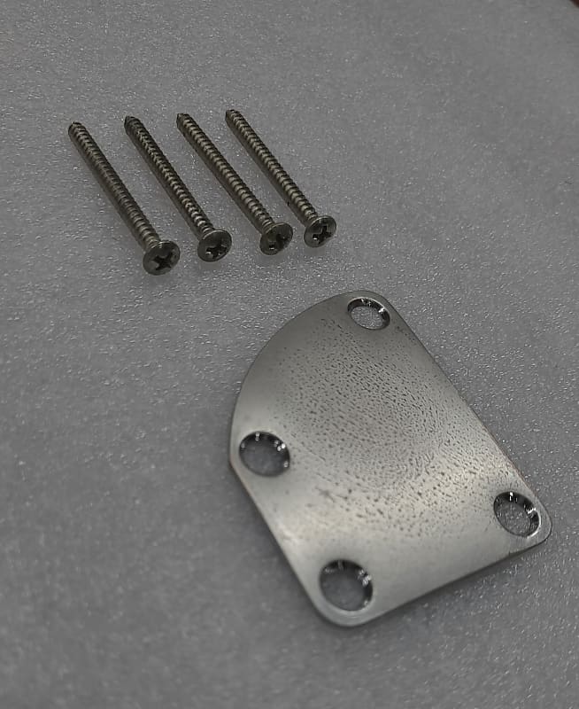 E11even Guitars Aged Relic Chrome Contoured Neck Plate | Reverb