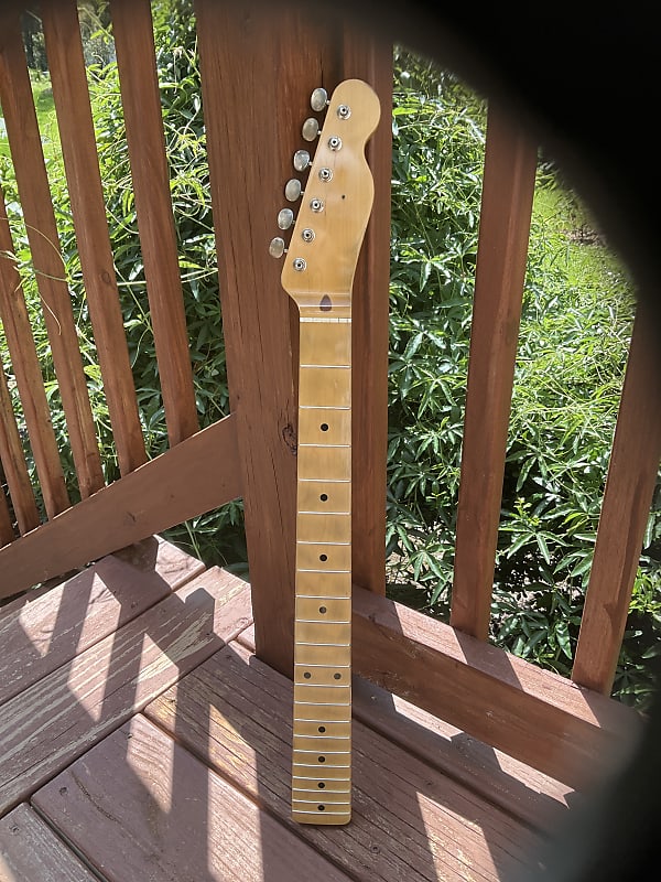 Allparts Telecaster 1952 maple neck Natural relic checked | Reverb