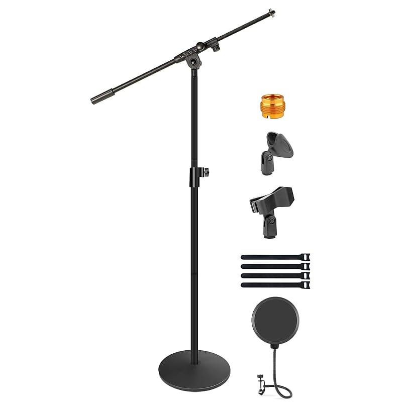 Microphone Stand, Detachable Weighted Round Base Mic Floor | Reverb
