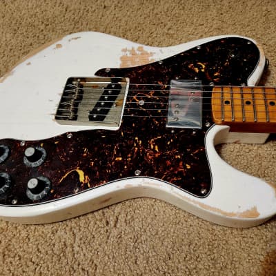 Fender Telecaster deluxe Heavy relic Swamp Ash white | Reverb