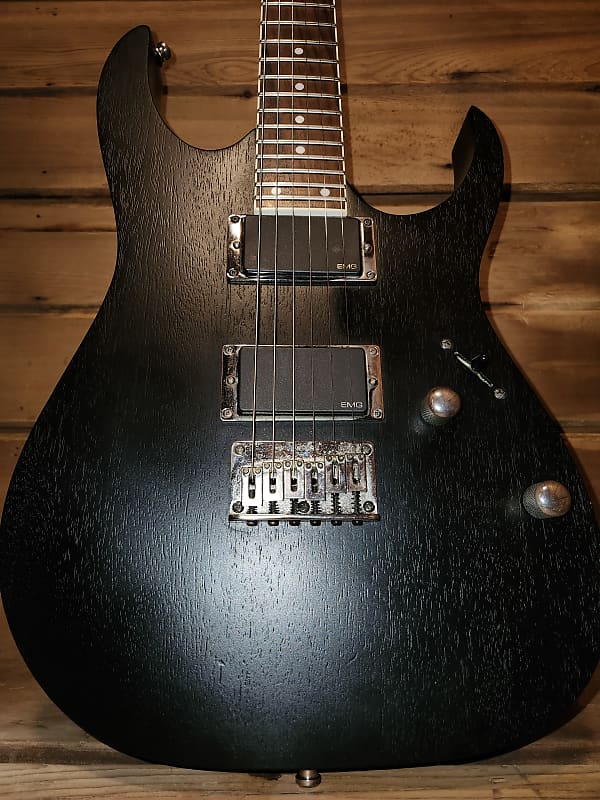 Ibanez RG321 MH Mahogany Weathered black USA emg 81 85 active | Reverb