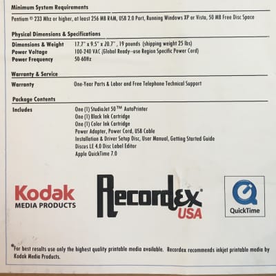 Recordex StudioJet 50 CD/DVD Color Printer | Reverb