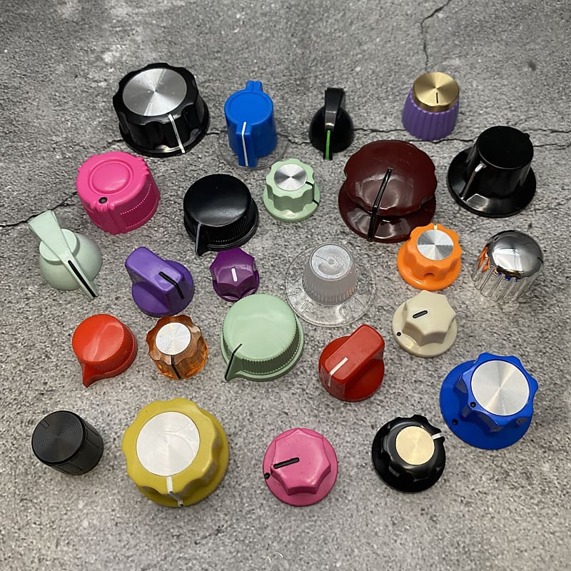 25 Pc Lot of Misc Mix Pedal & Guitar Amp Knobs - Lot #329 | Reverb
