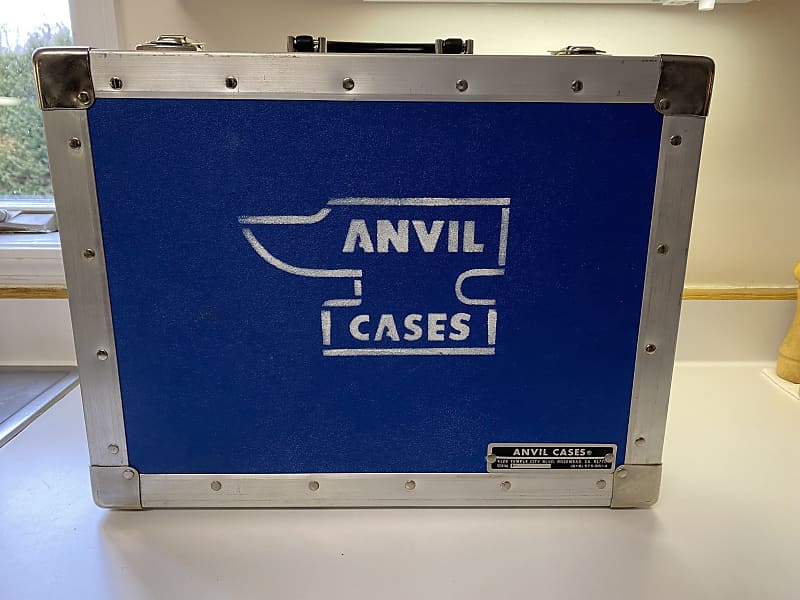 Anvil Briefcase 1980s - Blue Vinyl with Metal Edging | Reverb