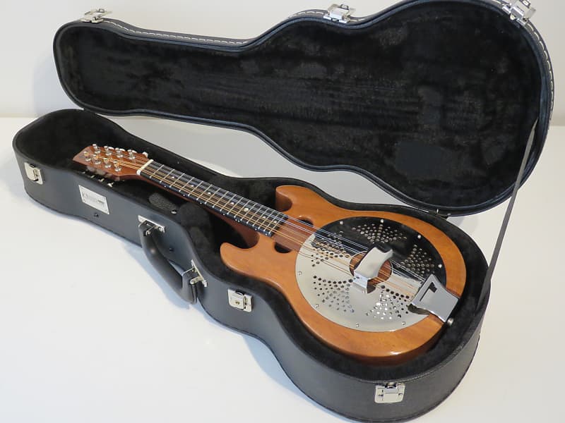 Stuart Wailing Oak/Mahogany Resonator Mandolin with Case - | Reverb