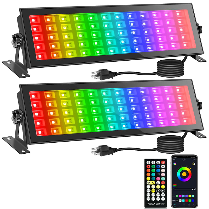 2 Pack 120W Led Stage Wash Light Bar - Rgbcw Smart Wall | Reverb