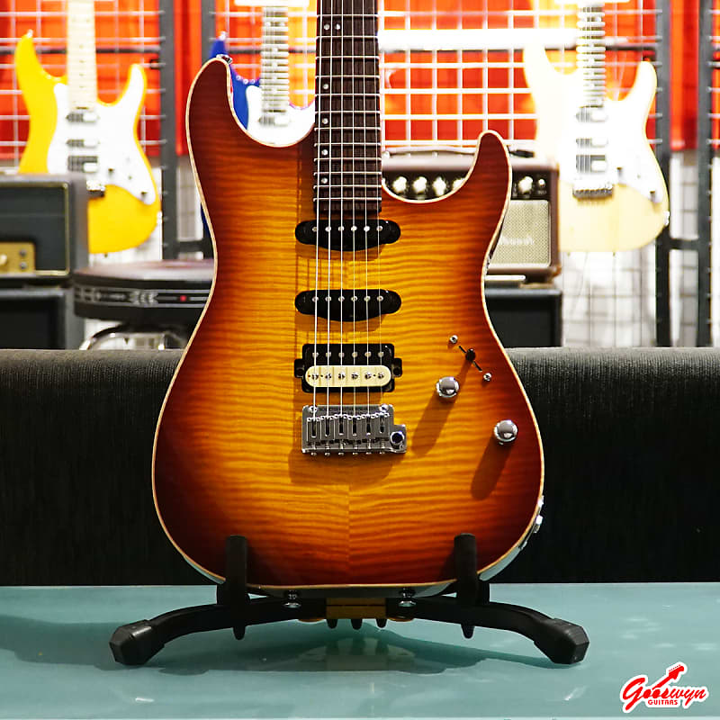 Schecter USA Custom Shop Sunset Custom II HSS - Golden Honey | Reverb