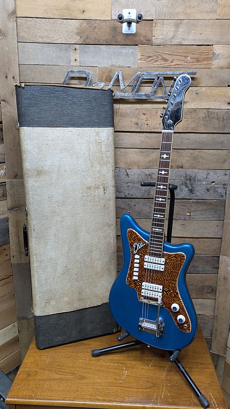 Eko 500/V4 Vintage Italian Electric Guitar Blue Sparkle w/ | Reverb