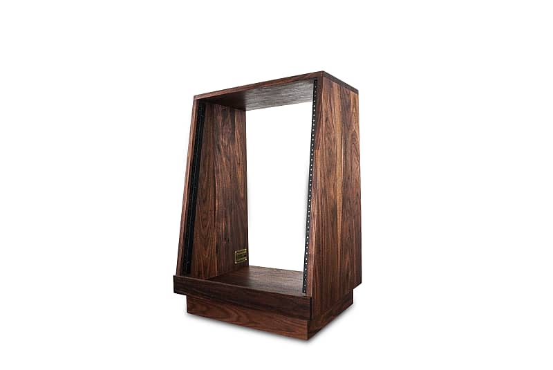 Sanctus Sound 14U Slanted Studio Floor Rack in Walnut | Reverb