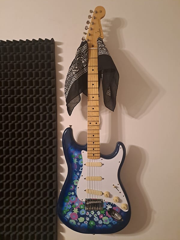 Fender Blue flower stratocaster | Reverb