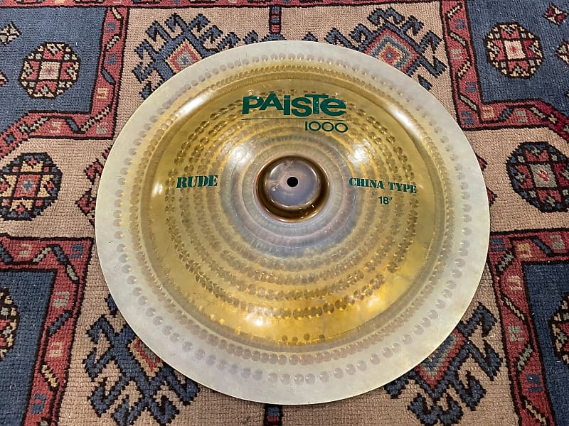 18" Paiste Rude 1000 China Type Cymbal Green Label 1388g | Reverb